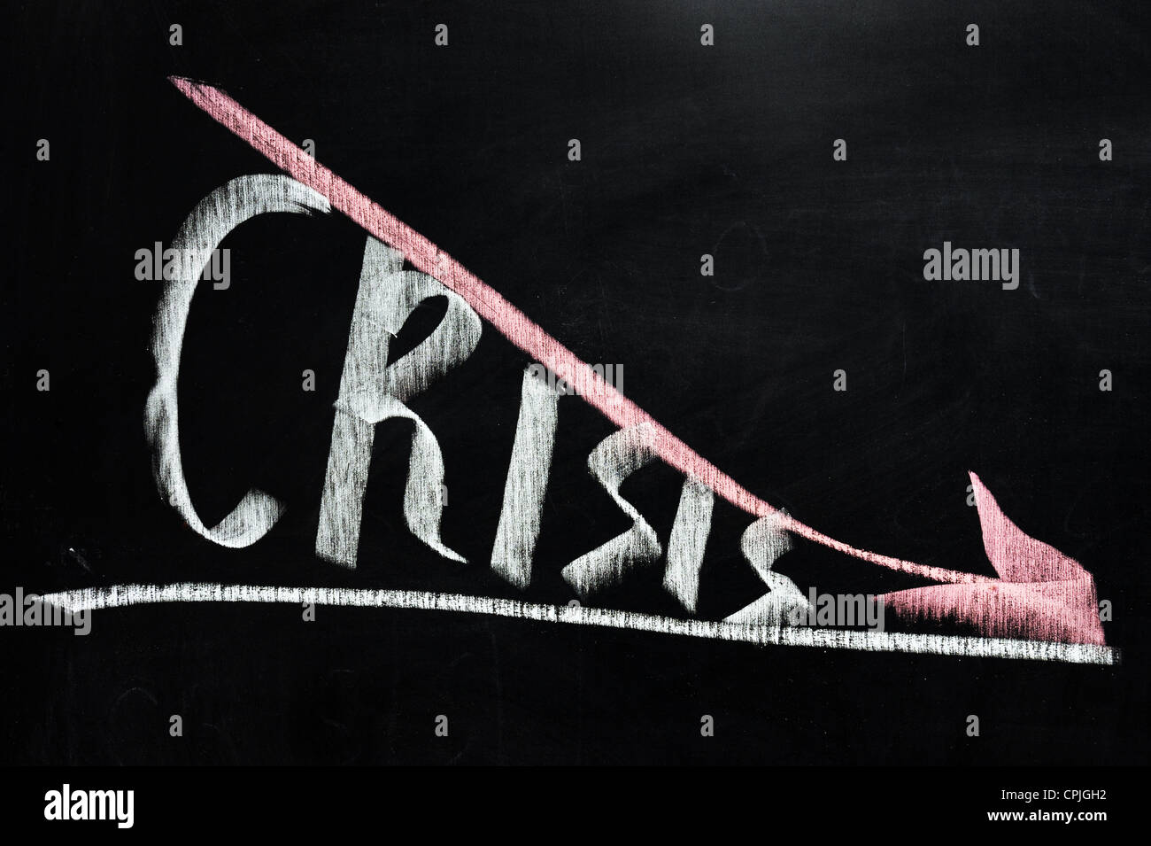 Chalk drawing - Crisis concept Stock Photo - Alamy