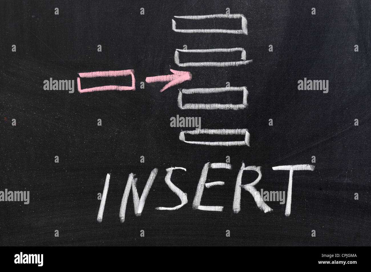 Chalk drawing - Insert record icon and text Stock Photo - Alamy