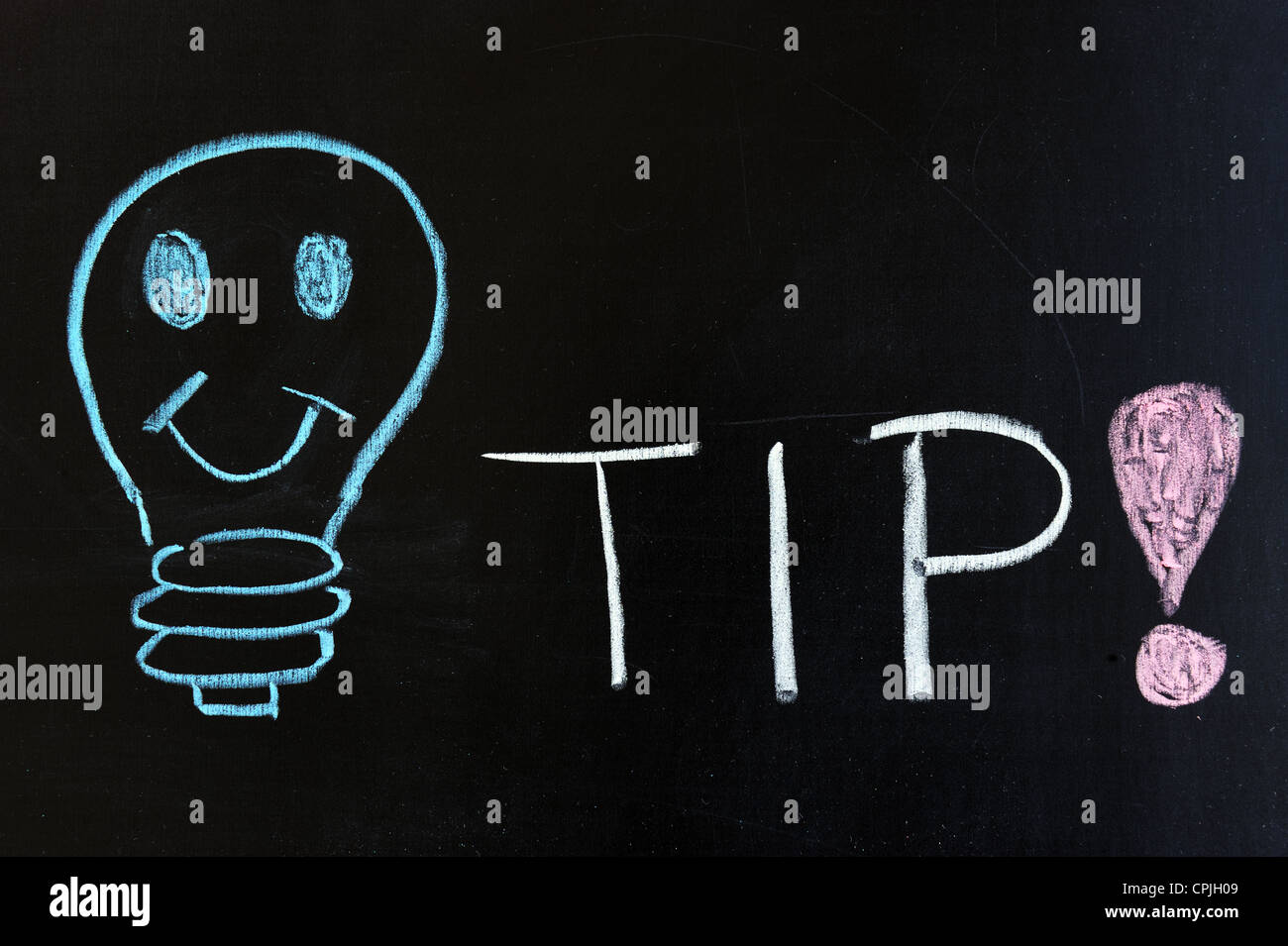 Chalk drawing - concept of tip Stock Photo - Alamy