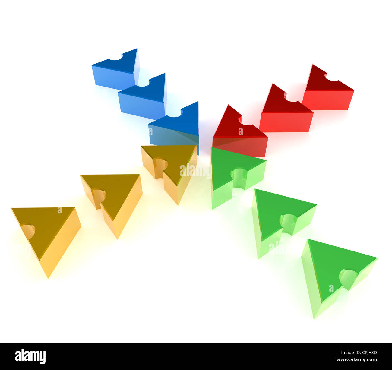 A Colorful 3d Rendered Teamwork Arrow Illustration Stock Photo - Alamy