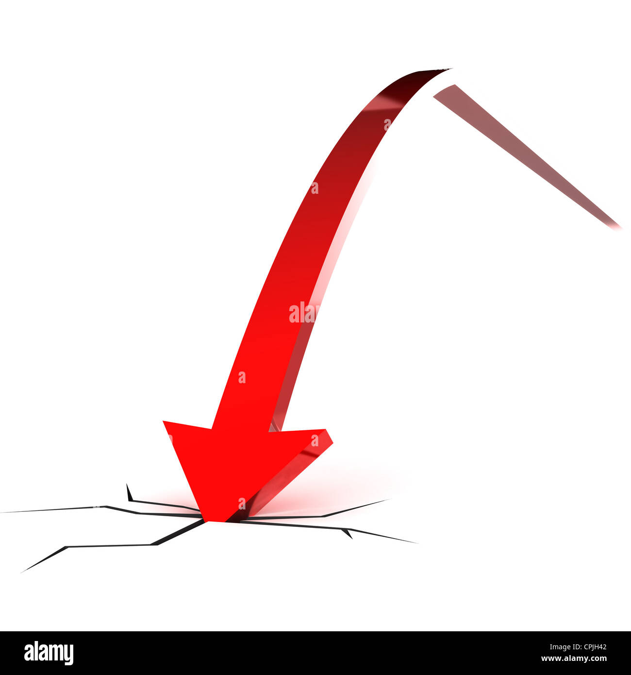 A Colourful 3d Rendered Falling Red Arrow Illustration Stock Photo - Alamy