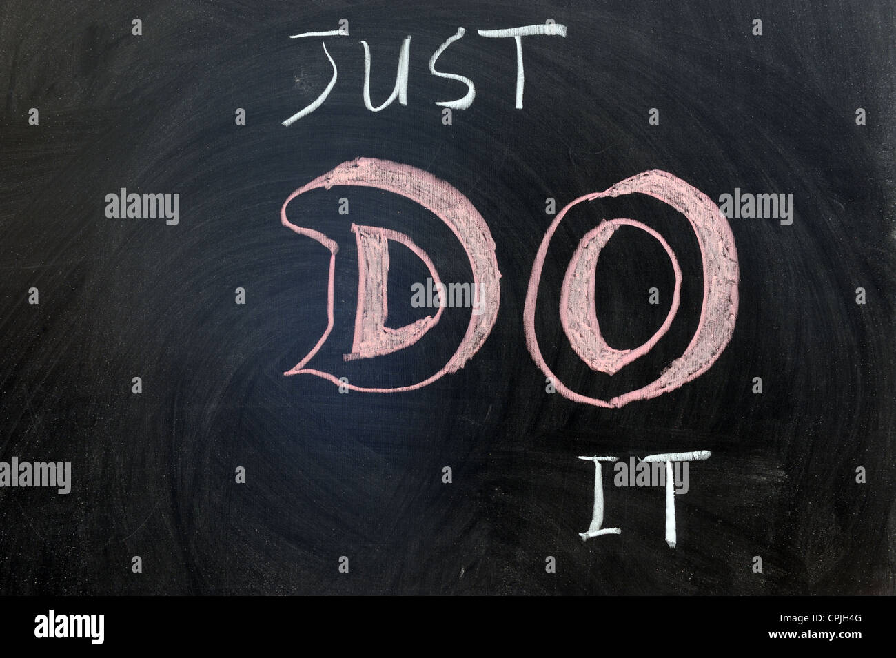 Chalk writing - Just do it Stock Photo - Alamy