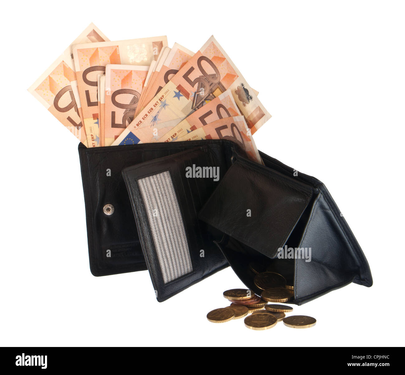 Full wallet on white background Stock Photo - Alamy