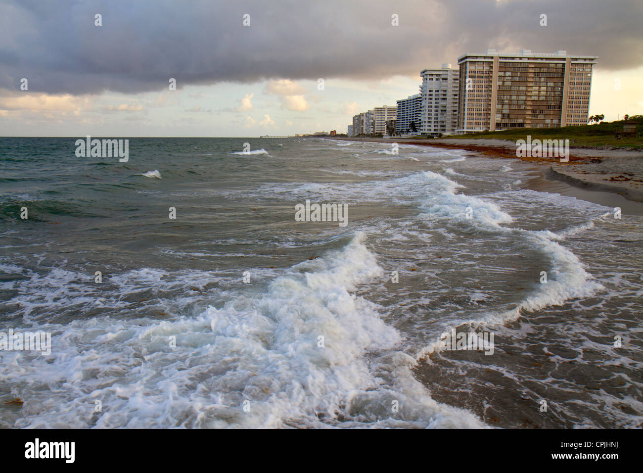Boca Raton Florida,Palm Beach County,Atlantic Ocean water shore,cement ...