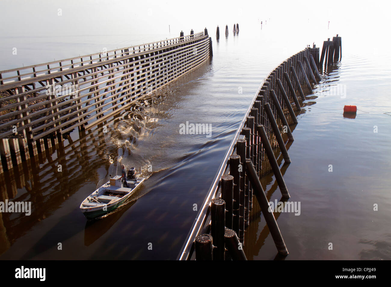 Florida Lake Okeechobee,Port Mayaca Locks,boat,entering,visitors travel ...