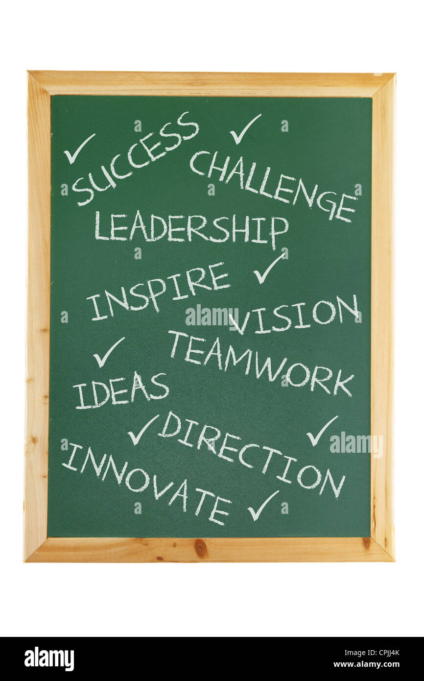 Blackboard with Business Concepts Stock Photo - Alamy