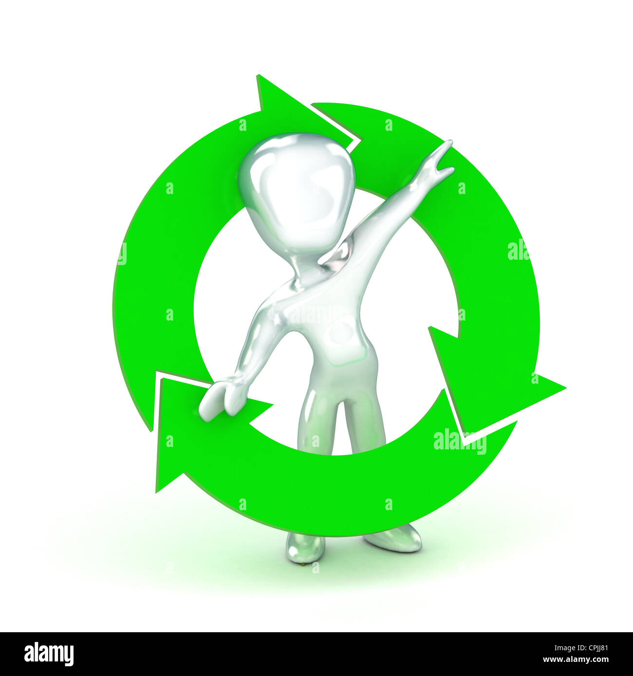 A Colourful 3d Rendered Recycle Man Concept Illustration Stock Photo ...