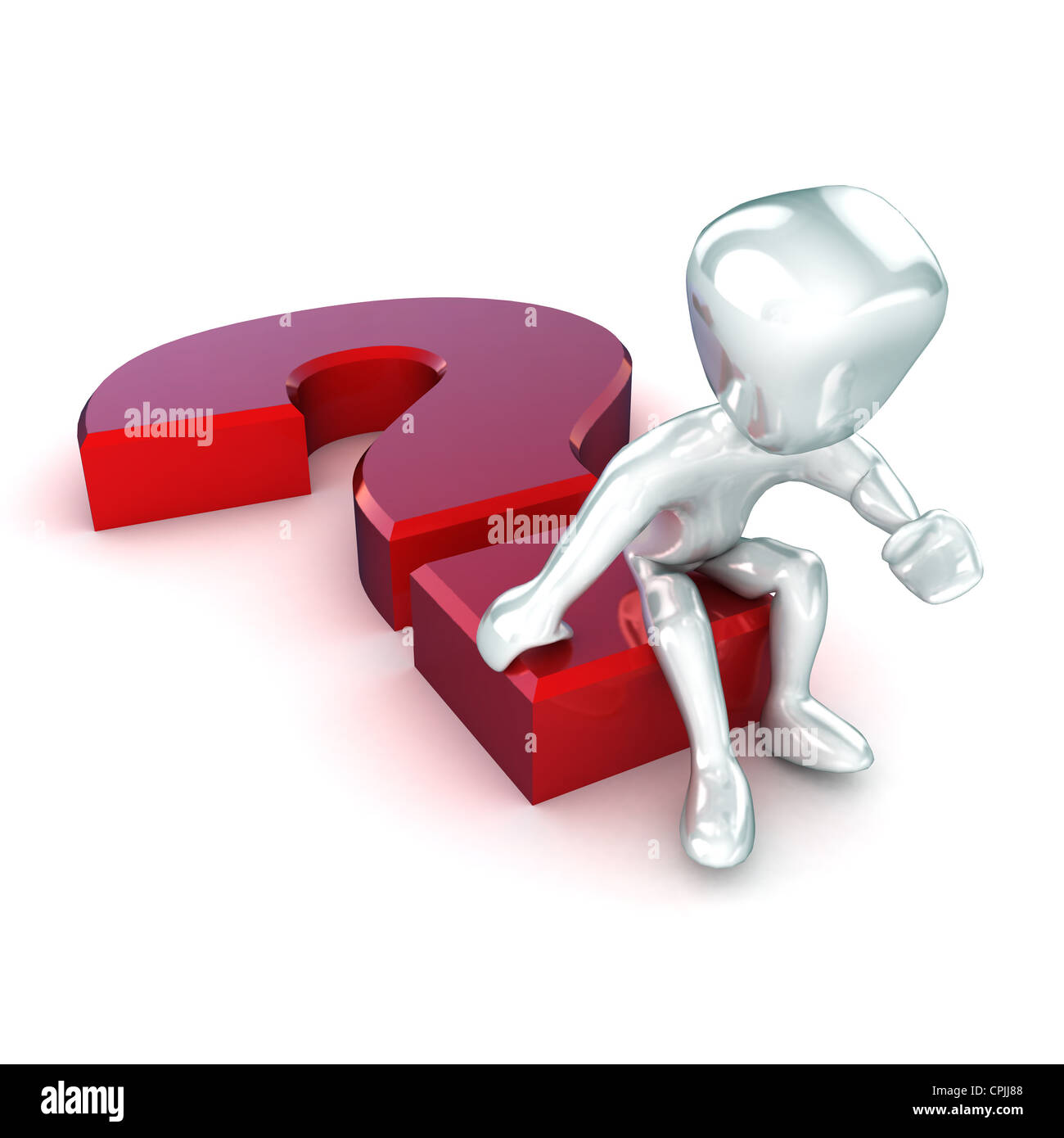 A Colourful 3d Rendered Questioning Man Concept Illustration Stock ...