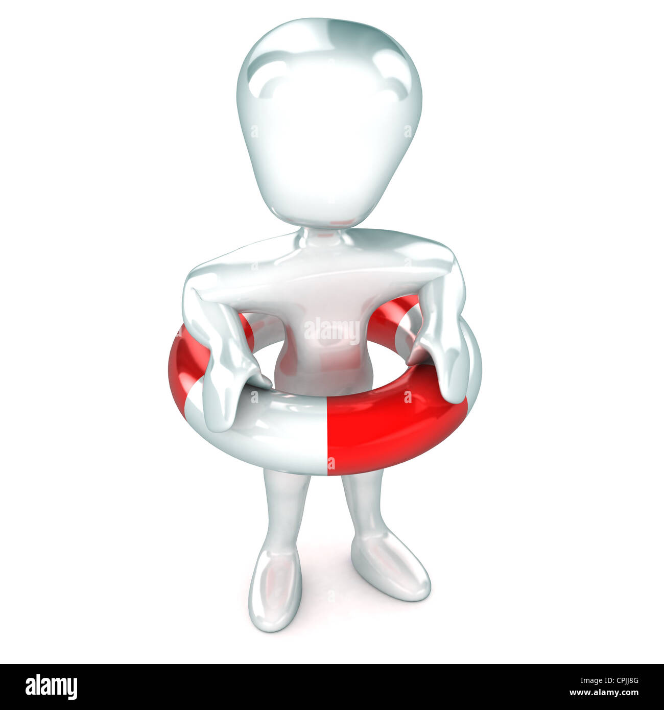 A Colourful 3d Rendered Illustration of a Man wearing a Life Presever ...