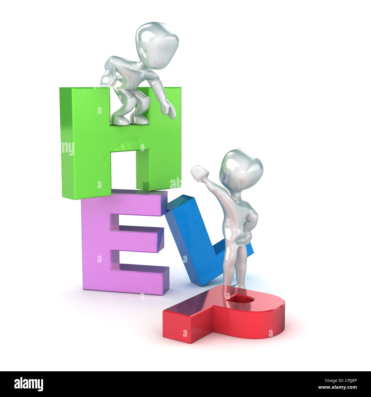 A Colourful 3d Rendered Help Concept Illustration Stock Photo - Alamy