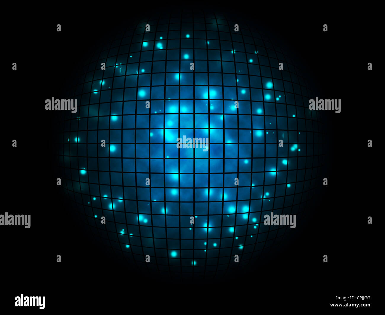 Abstract techno disco magic ball poster background Stock Photo - Alamy