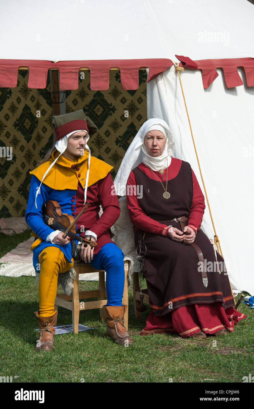 UMEA, SWEDEN - MAY 19: People dressed up in medieval costumes at the ...