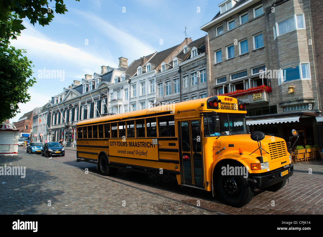 City Tour Bus in 'Vrijthof' Square, Maastricht, Limburg, The ...