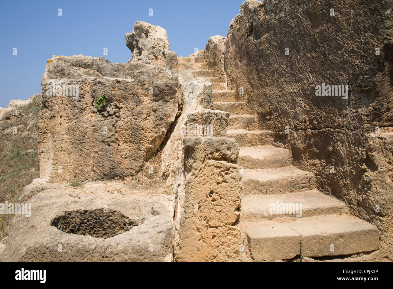 Part of historic site Tombs of the Kings, Paphos, Cyprus Stock Photo ...
