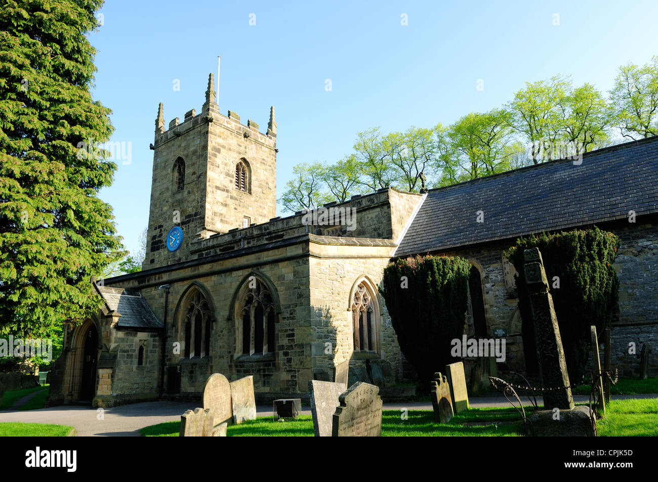 Eyam Plague Village Derbyshire England.St Lawrence Church Stock Photo ...