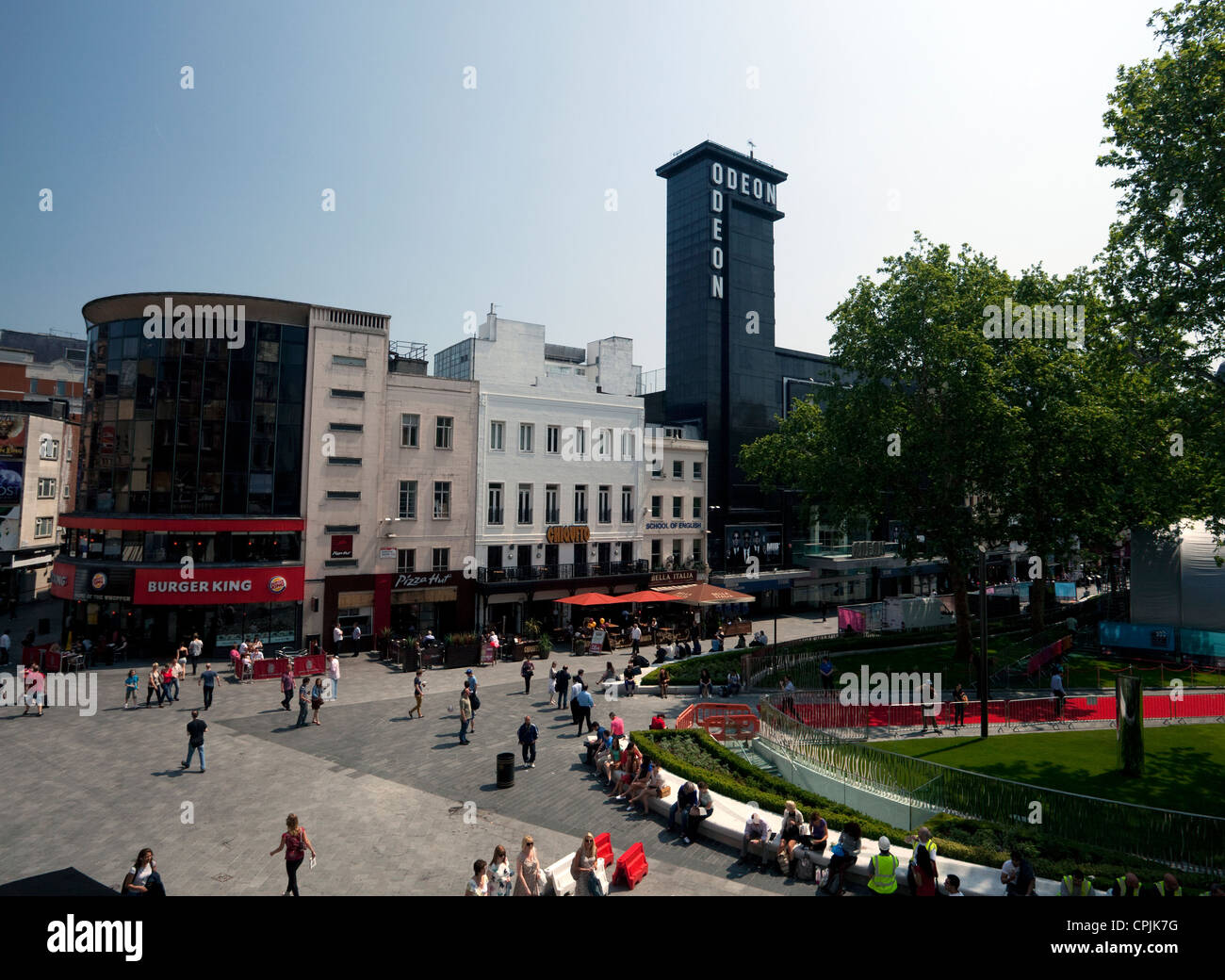 Newly redesigned Leicester Square in London's West End Stock Photo - Alamy