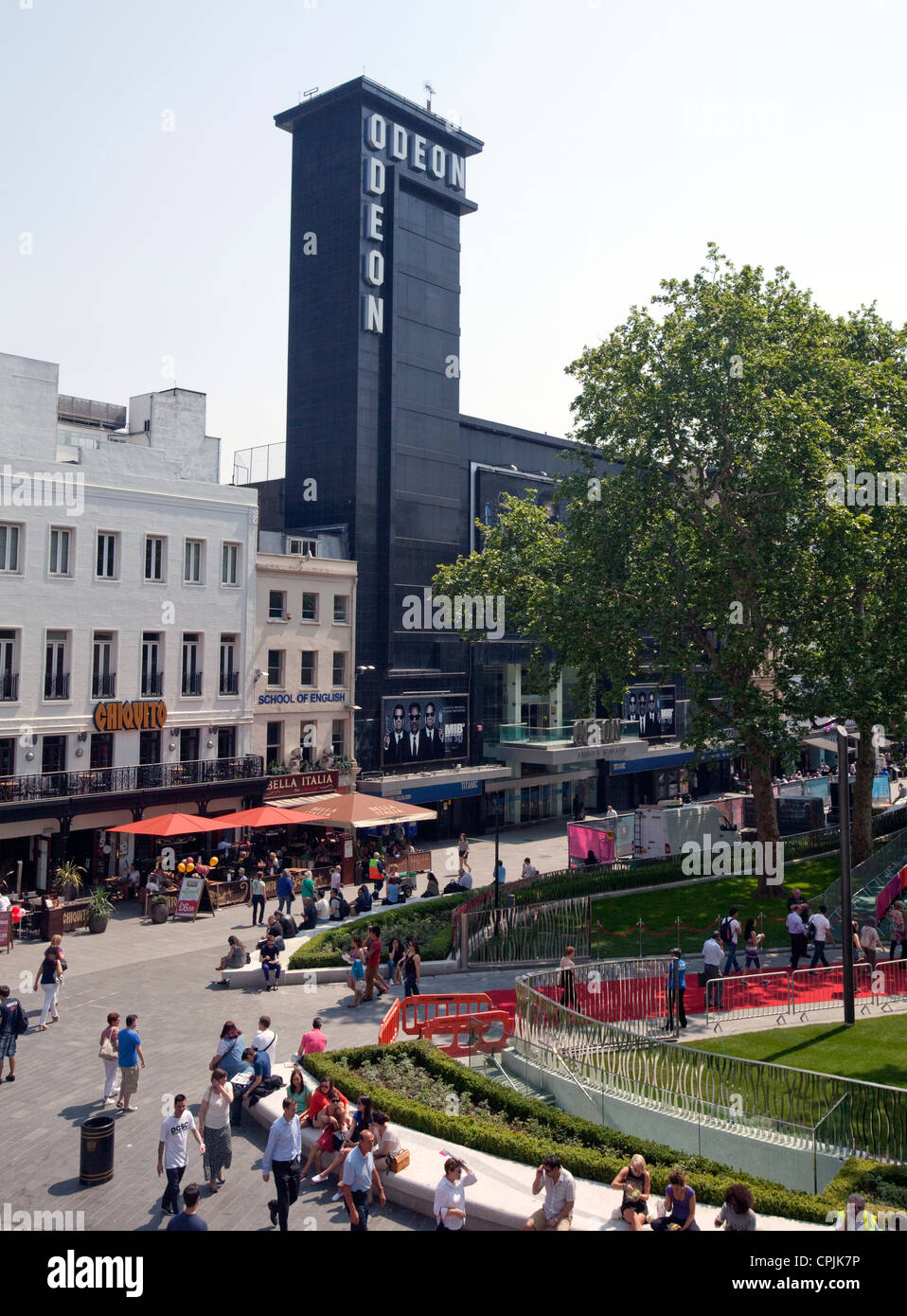 Newly redesigned Leicester Square in London's West End Stock Photo - Alamy