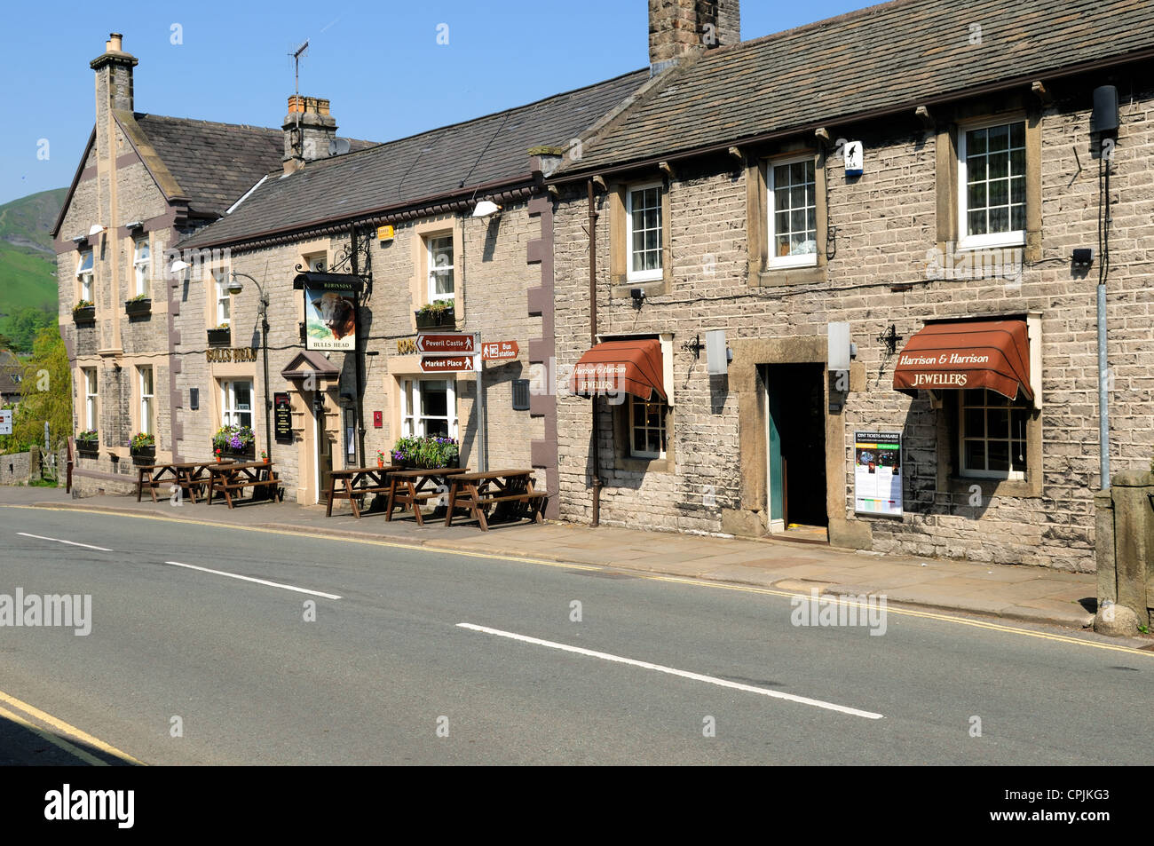 Castleton Hope Valley Derbyshire England.Gem of the Peak.High Street ...
