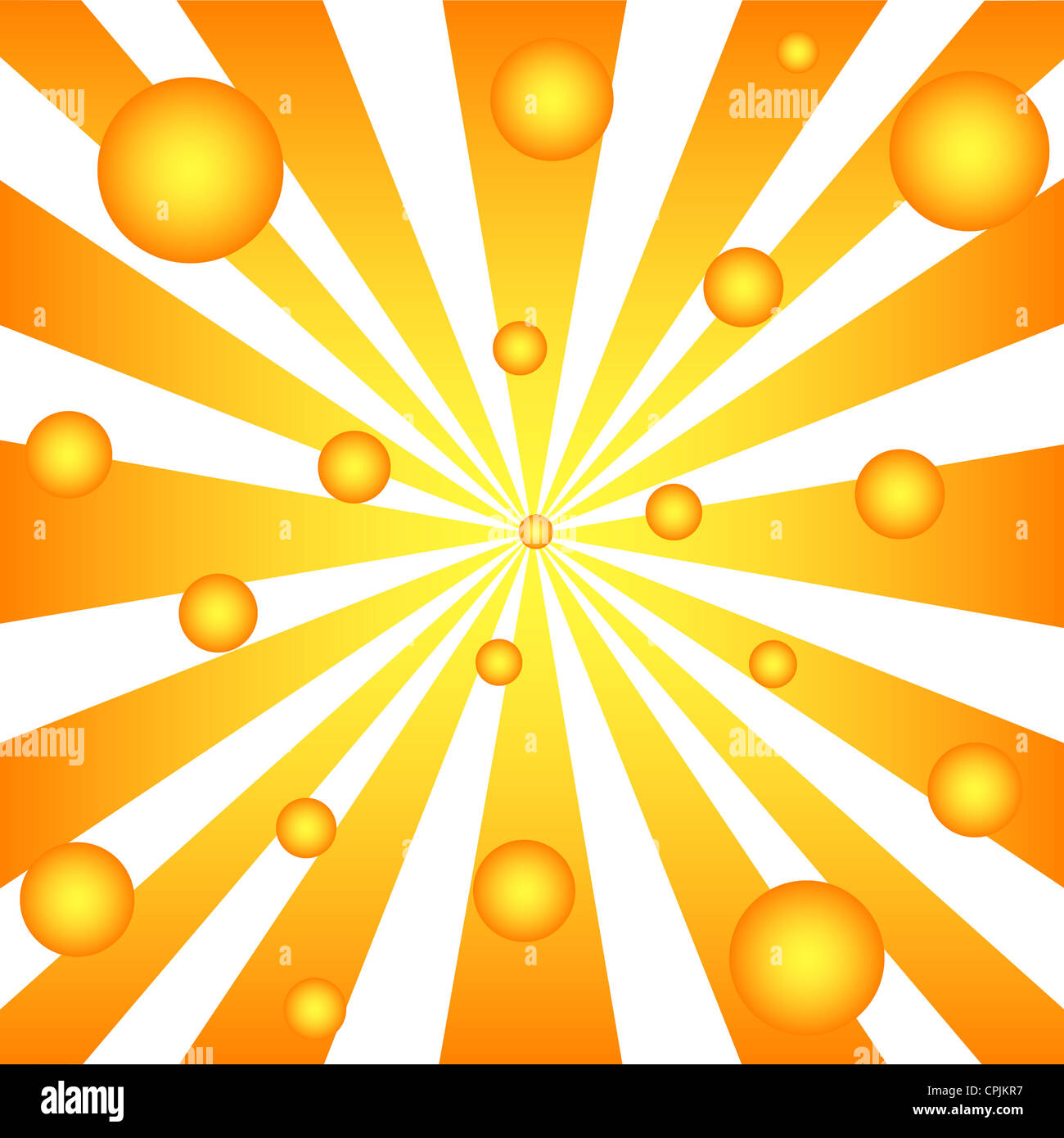 Yellow circles and rays pattern Stock Photo - Alamy