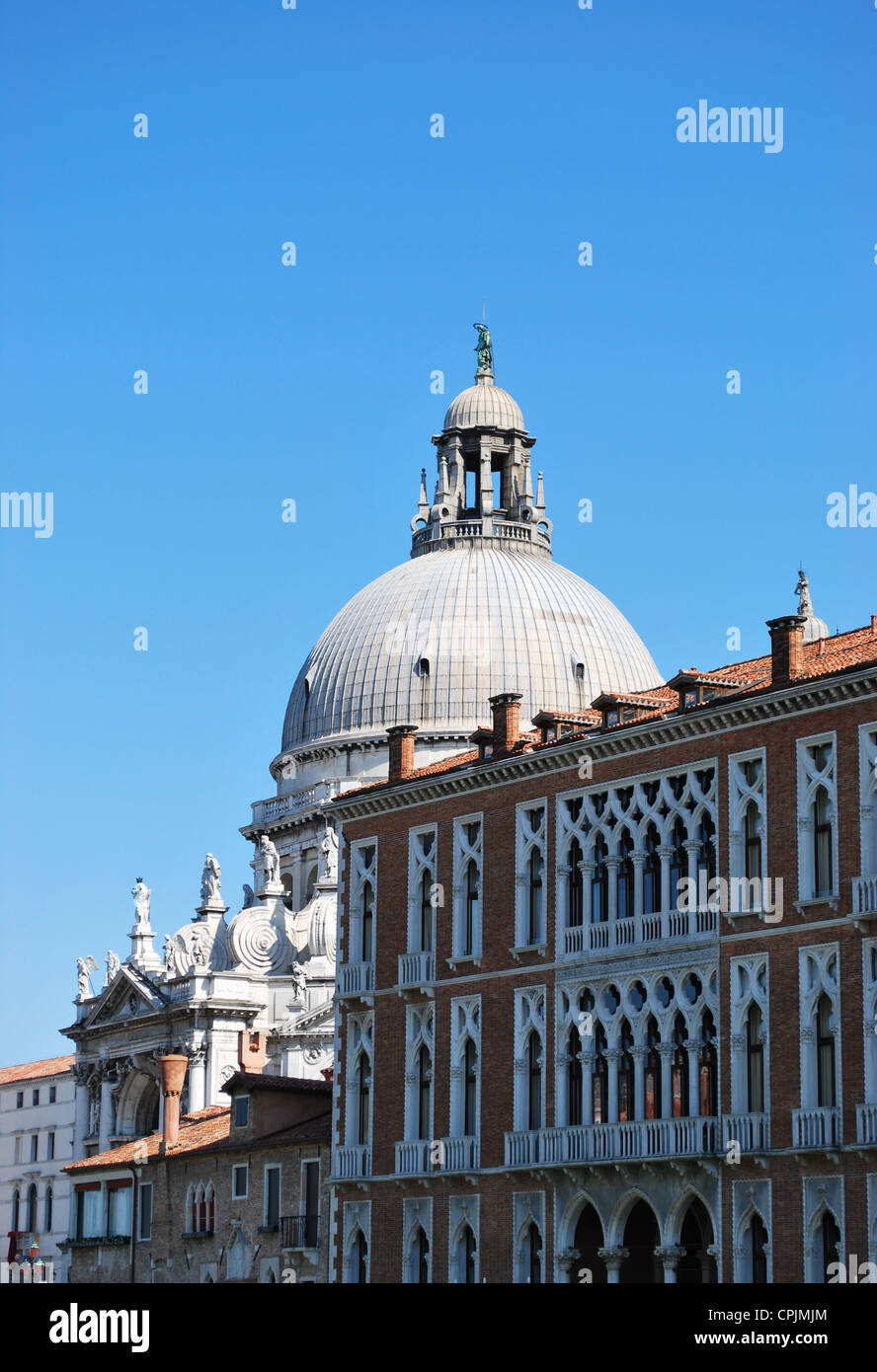 Santa Maria della Salute church facade and dome, Venice, Italy Stock ...