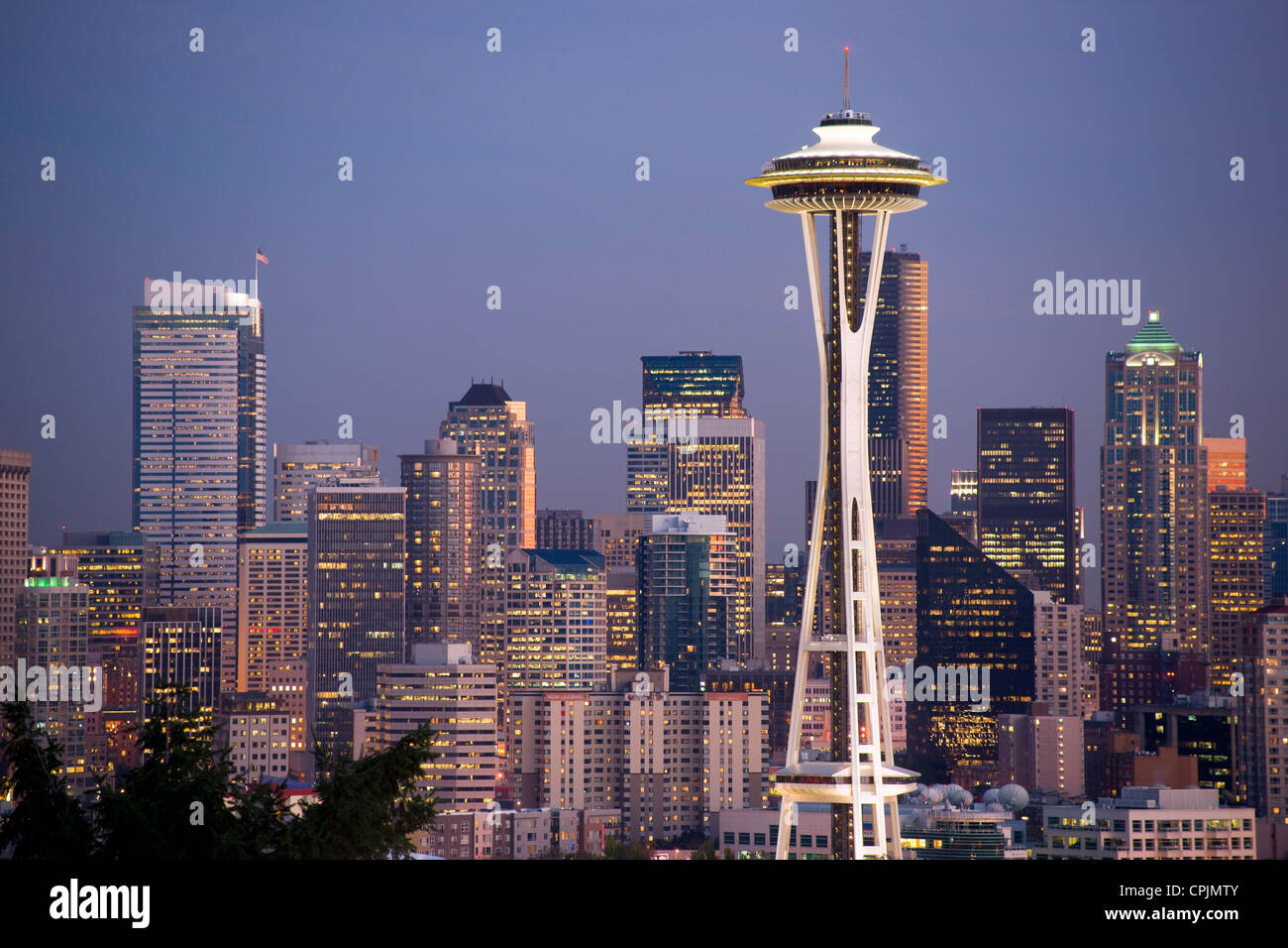 The Space Needle and Buildings in Seattle Washington Stock Photo - Alamy