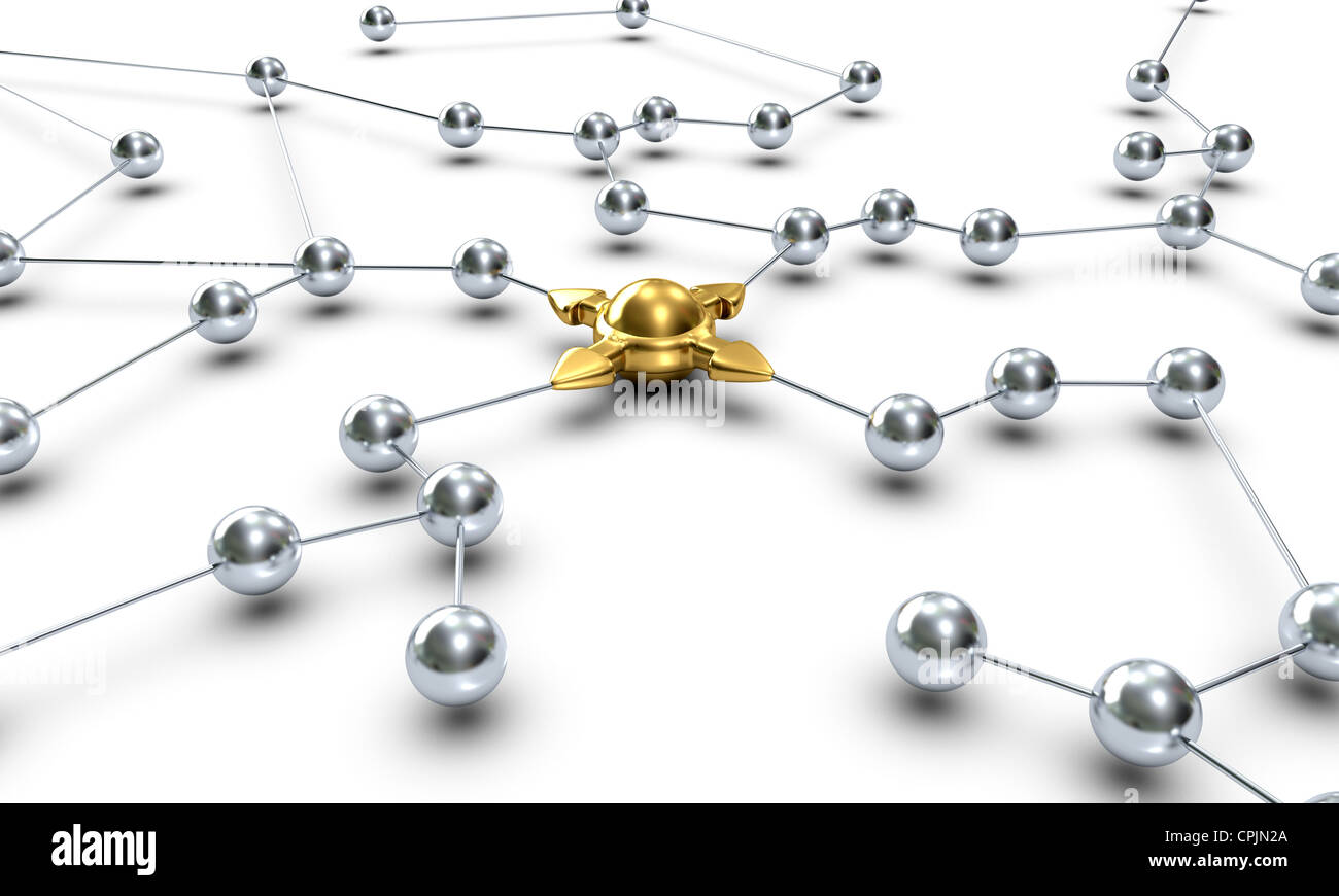 A golden connection symbol integrated into a community network Stock ...