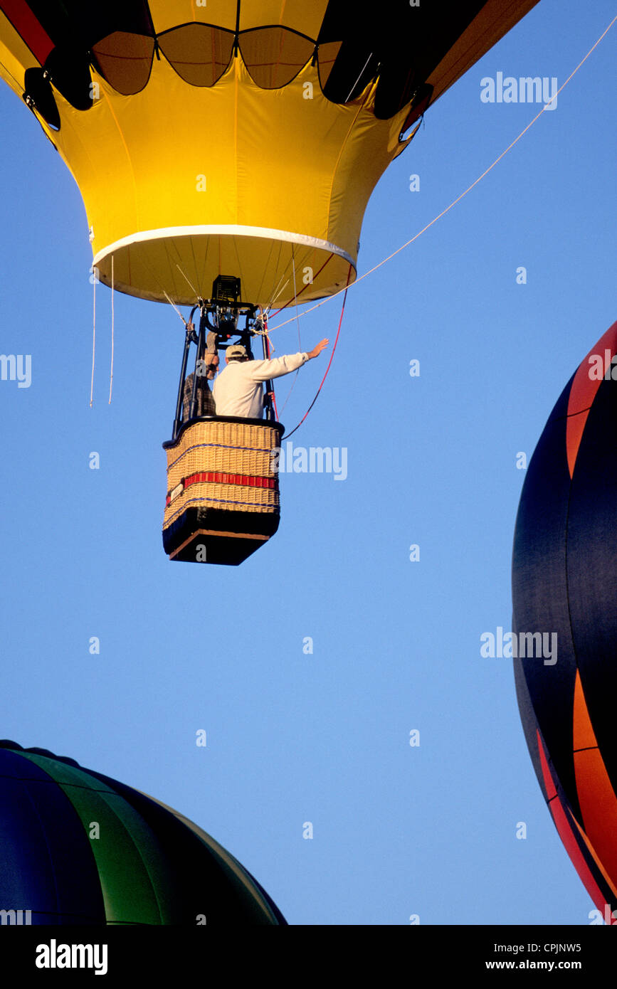 Hot air balloons launching Stock Photo - Alamy
