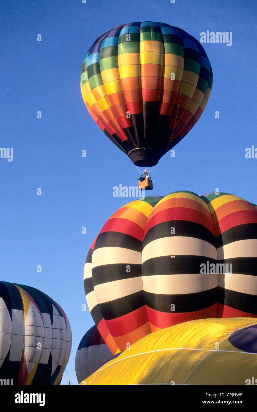 Hot air balloons launching Stock Photo - Alamy