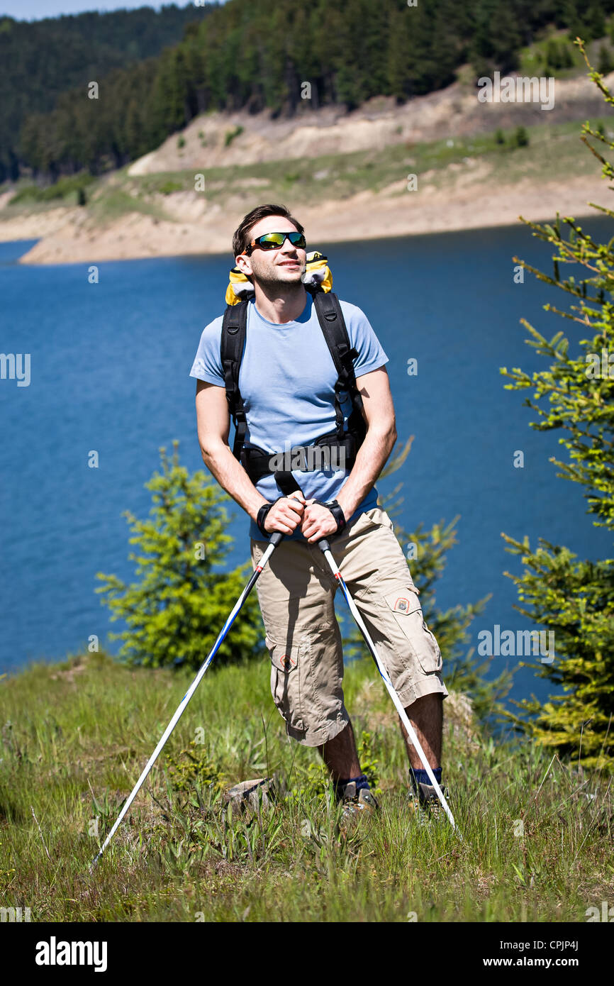Man walking hiking in nature hi-res stock photography and images - Alamy