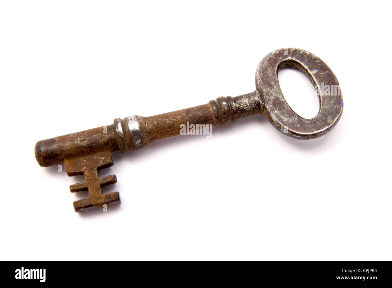 Big old key closeup on white background Stock Photo - Alamy