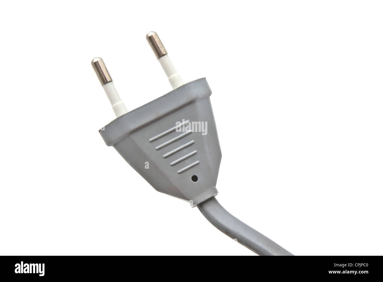 Gray electric plug isolated on white background Stock Photo - Alamy