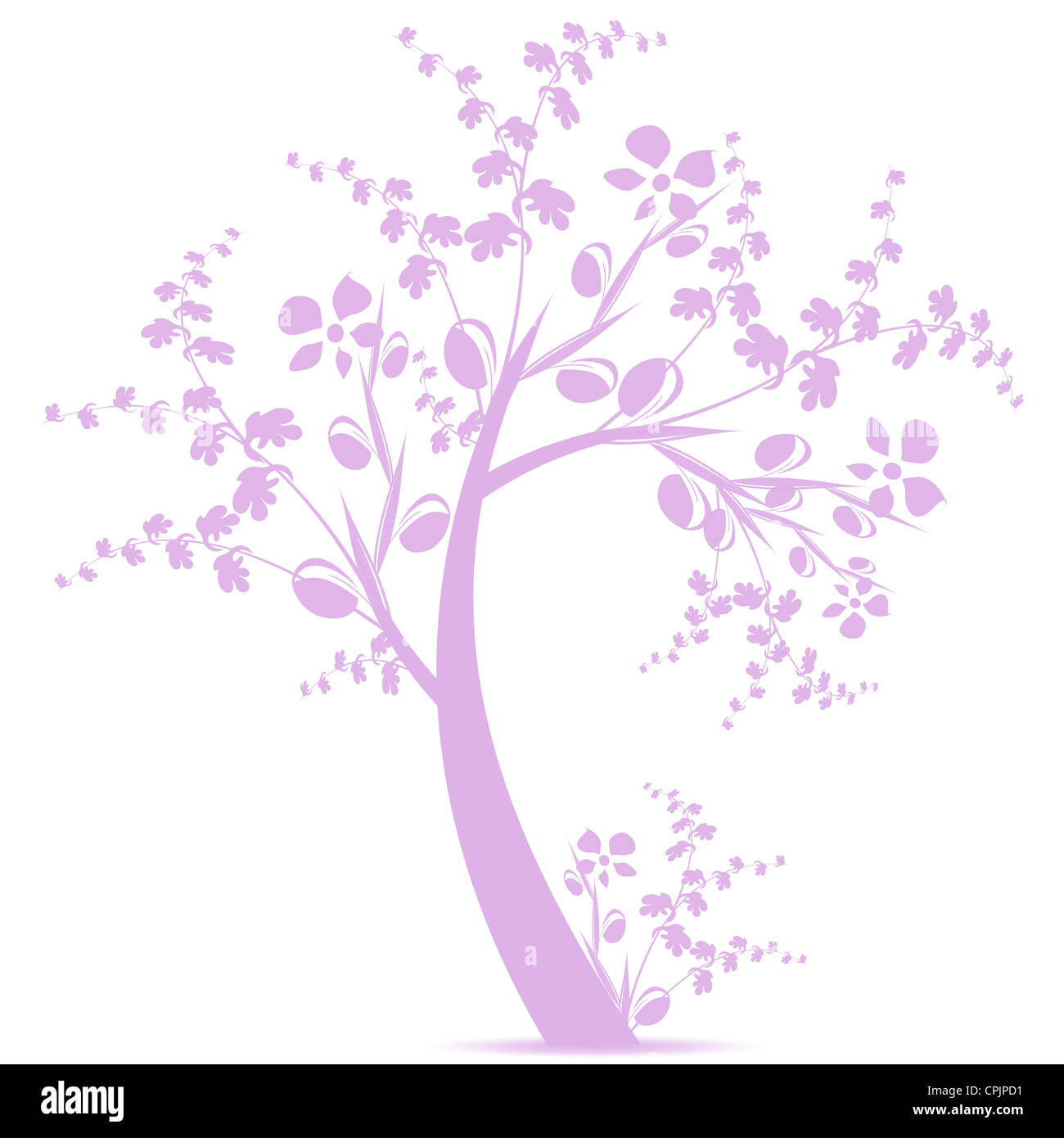 Beautiful art tree silhouette isolated on white background Stock Photo ...