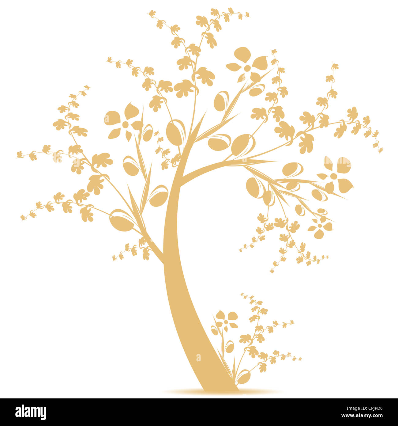 Beautiful art tree silhouette isolated on white background Stock Photo ...