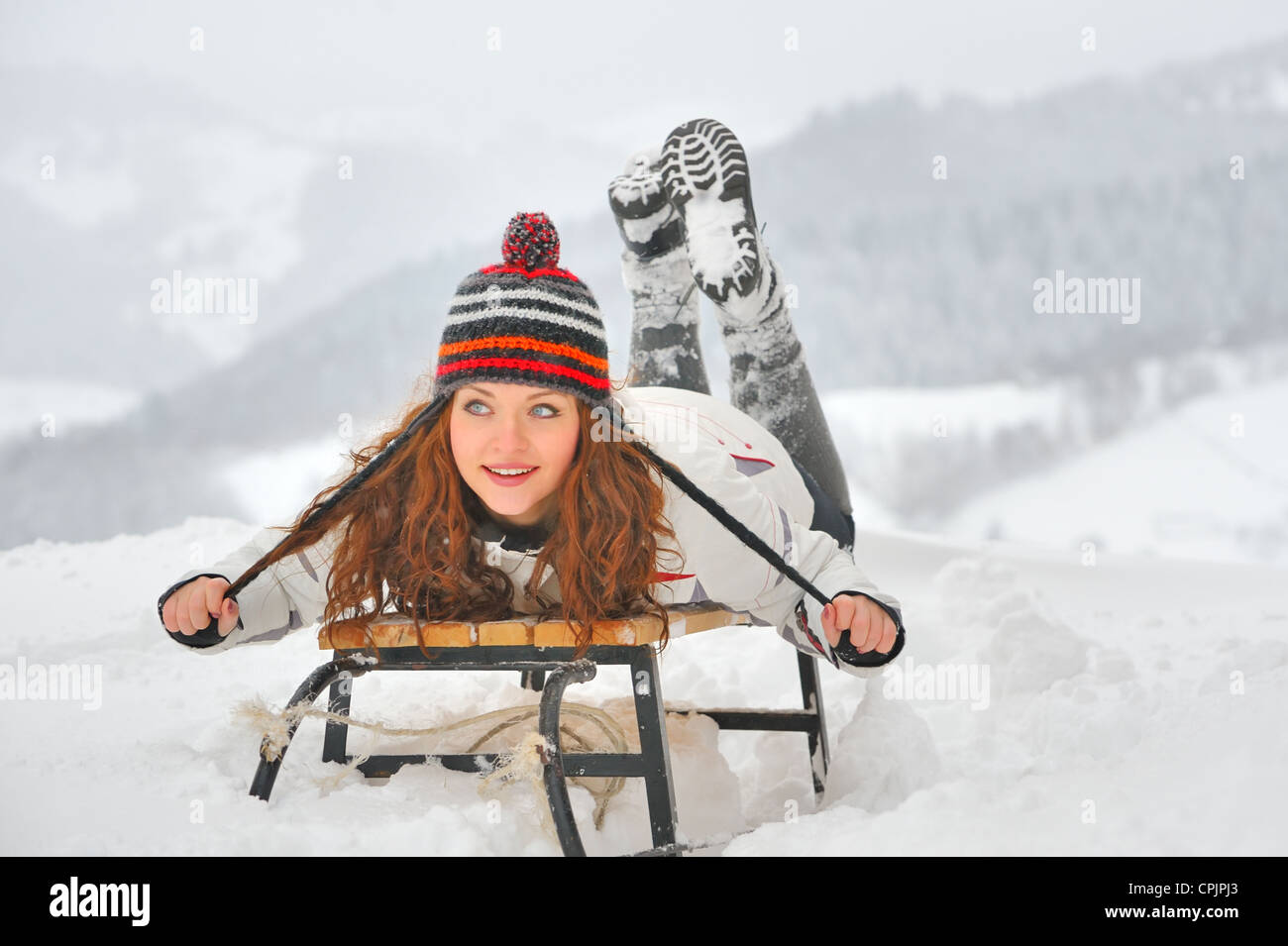 Riding on a sleigh hi-res stock photography and images - Alamy