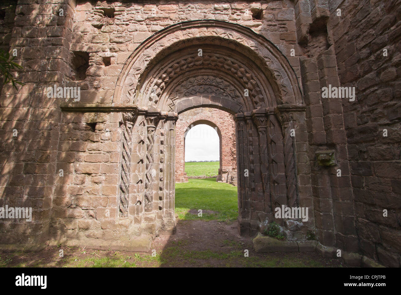 A view of Lilleshall Abbey, Shropshire, UK. The ruins of a 12th century ...