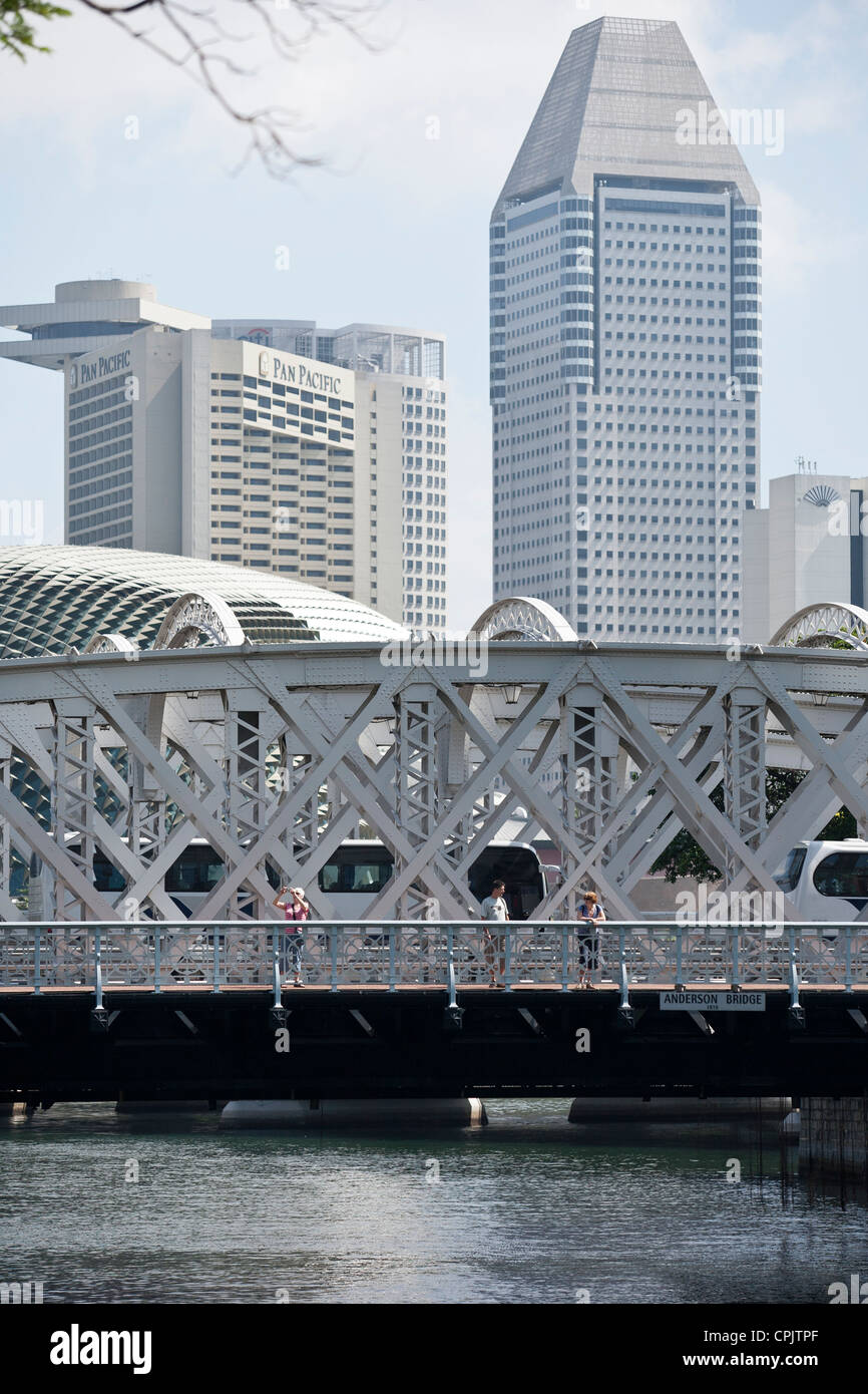A view of Anderson Bridge with the Esplanade area in the background ...
