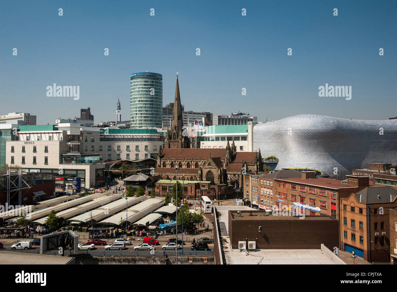 Birmingham city centre, Rotunda, St. Martin's, Selfridges building and ...