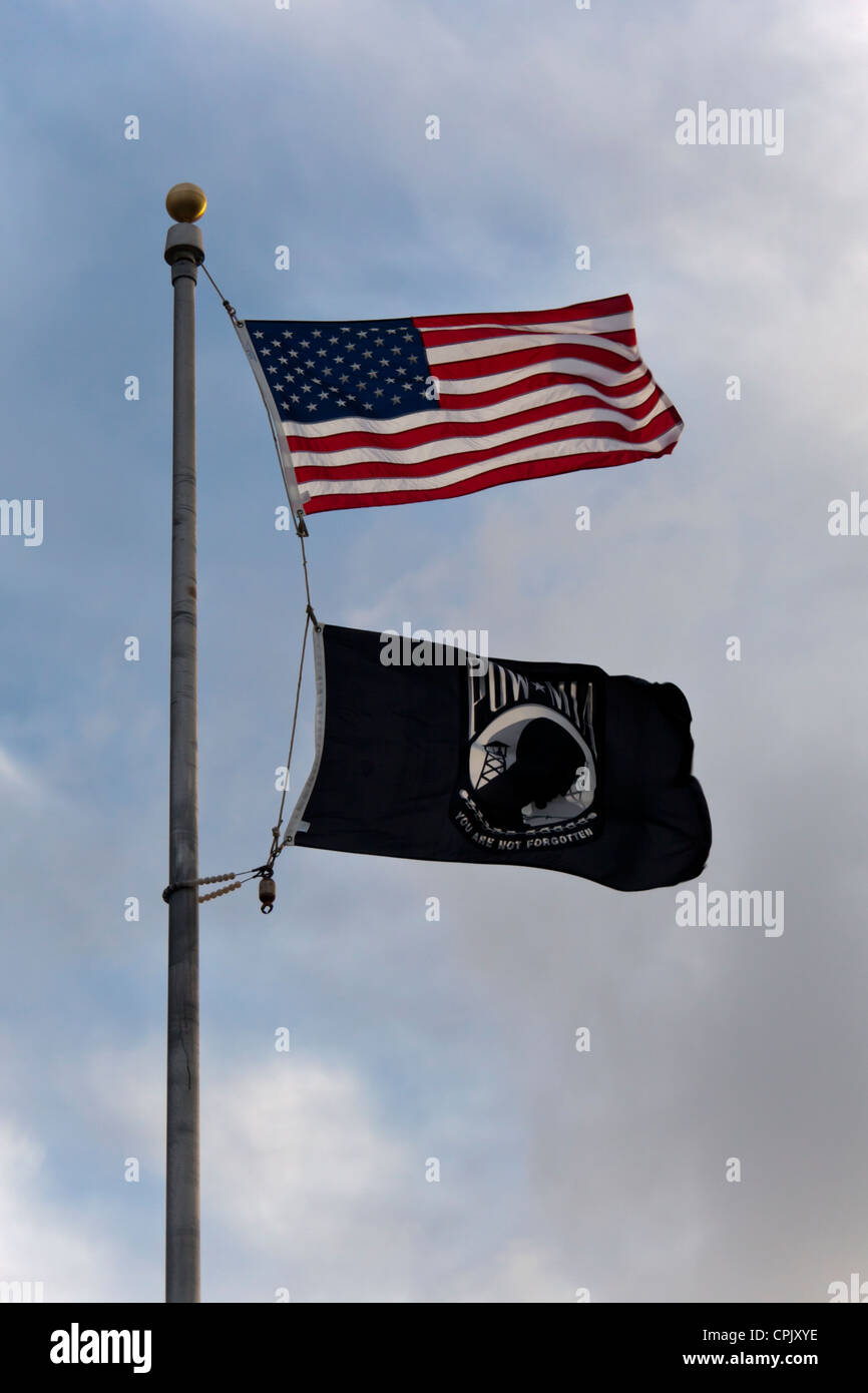 American Flag And Pow Flag