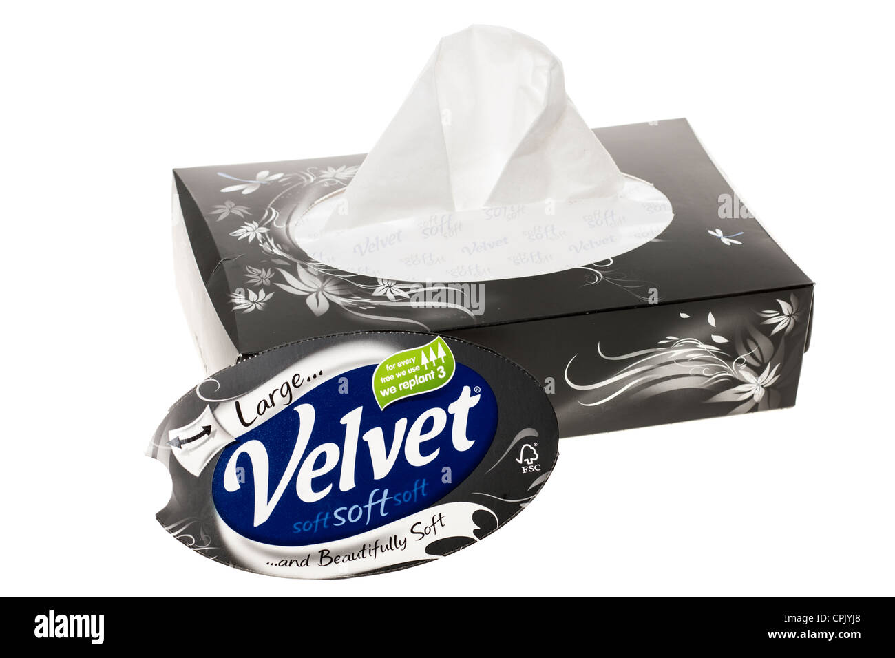 Box of Large Velvet soft paper handkerchiefs Stock Photo - Alamy