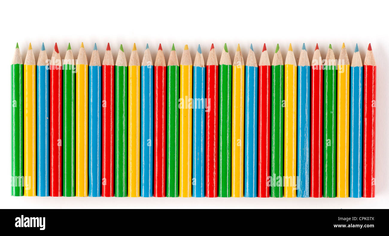 Uniform line of pencils hi-res stock photography and images - Alamy