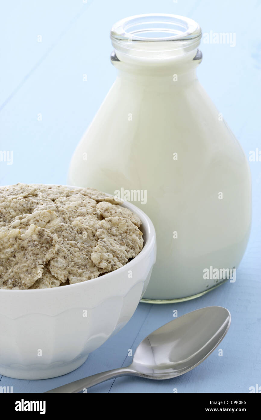 Delicious and nutritious lightly toasted breakfast cereal rice flakes ...