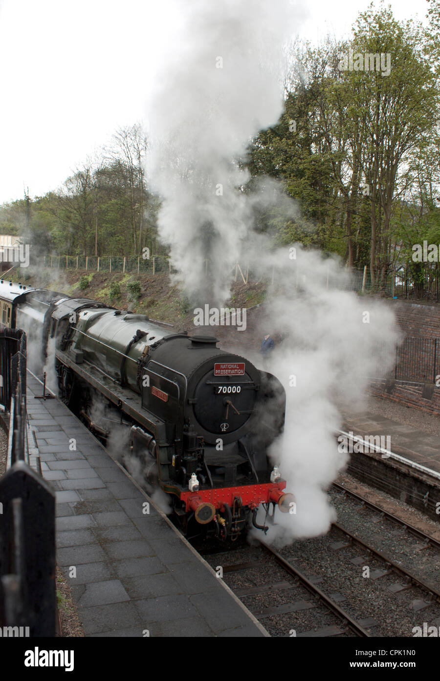 Britannia Locomotive at Llangollen Steam and Beer Festival April 2012 ...