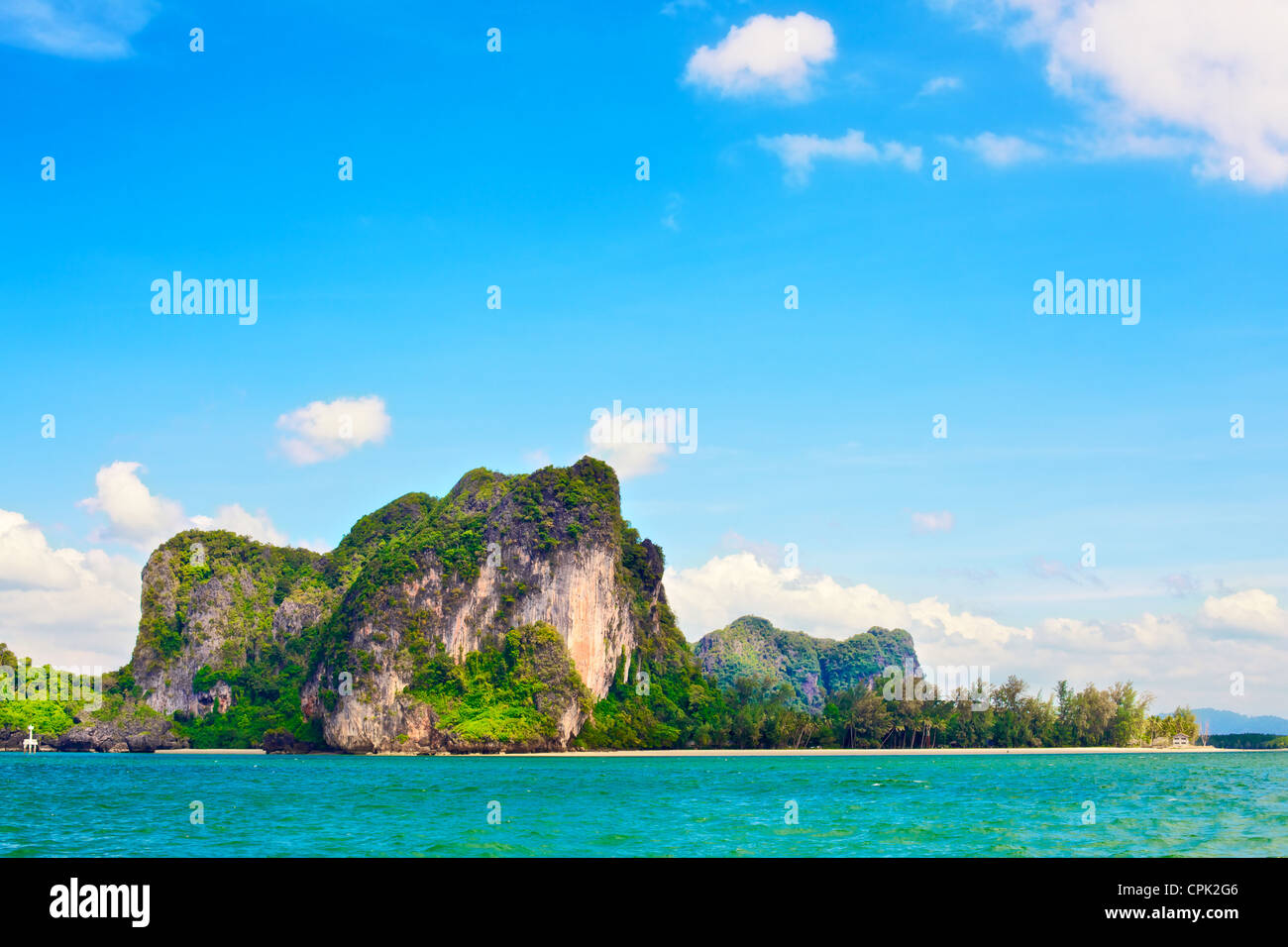 tall cliff with trees at Andaman Sea, Thailand Stock Photo - Alamy