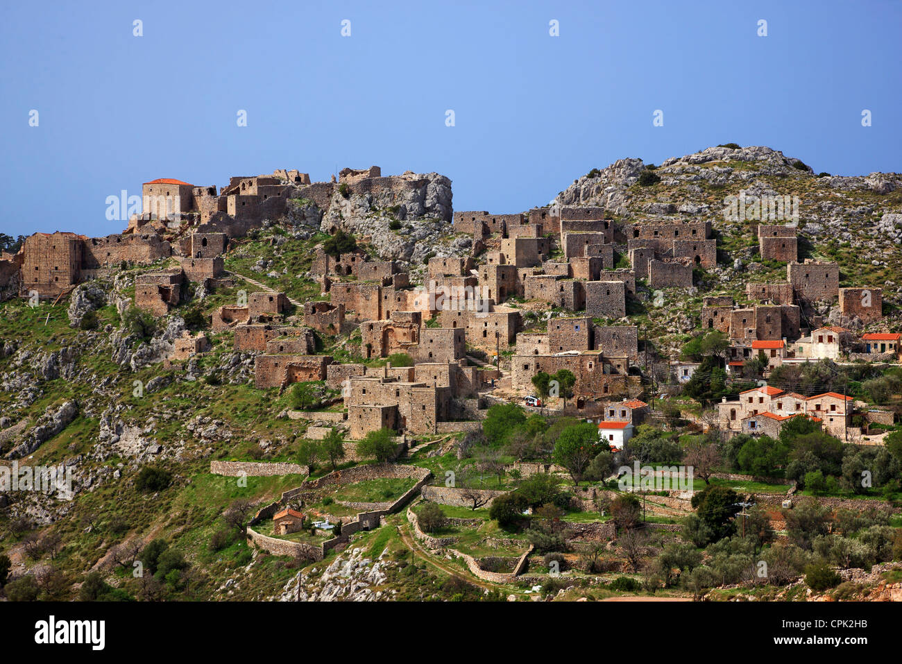 The abandoned village of Anavatos, often called the "Mystras of the ...