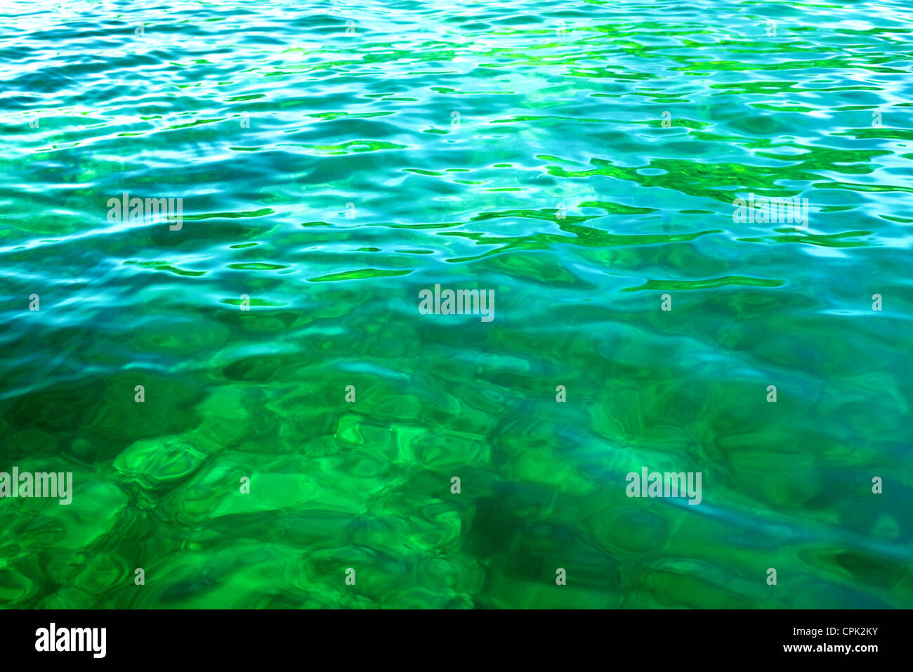 green sea with small waves at sunny day Stock Photo - Alamy