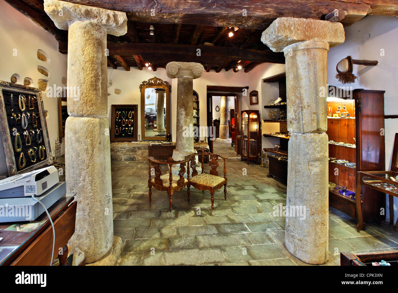 Ancient columns in the "Antico Veneziano", antique shop - museum, in ...
