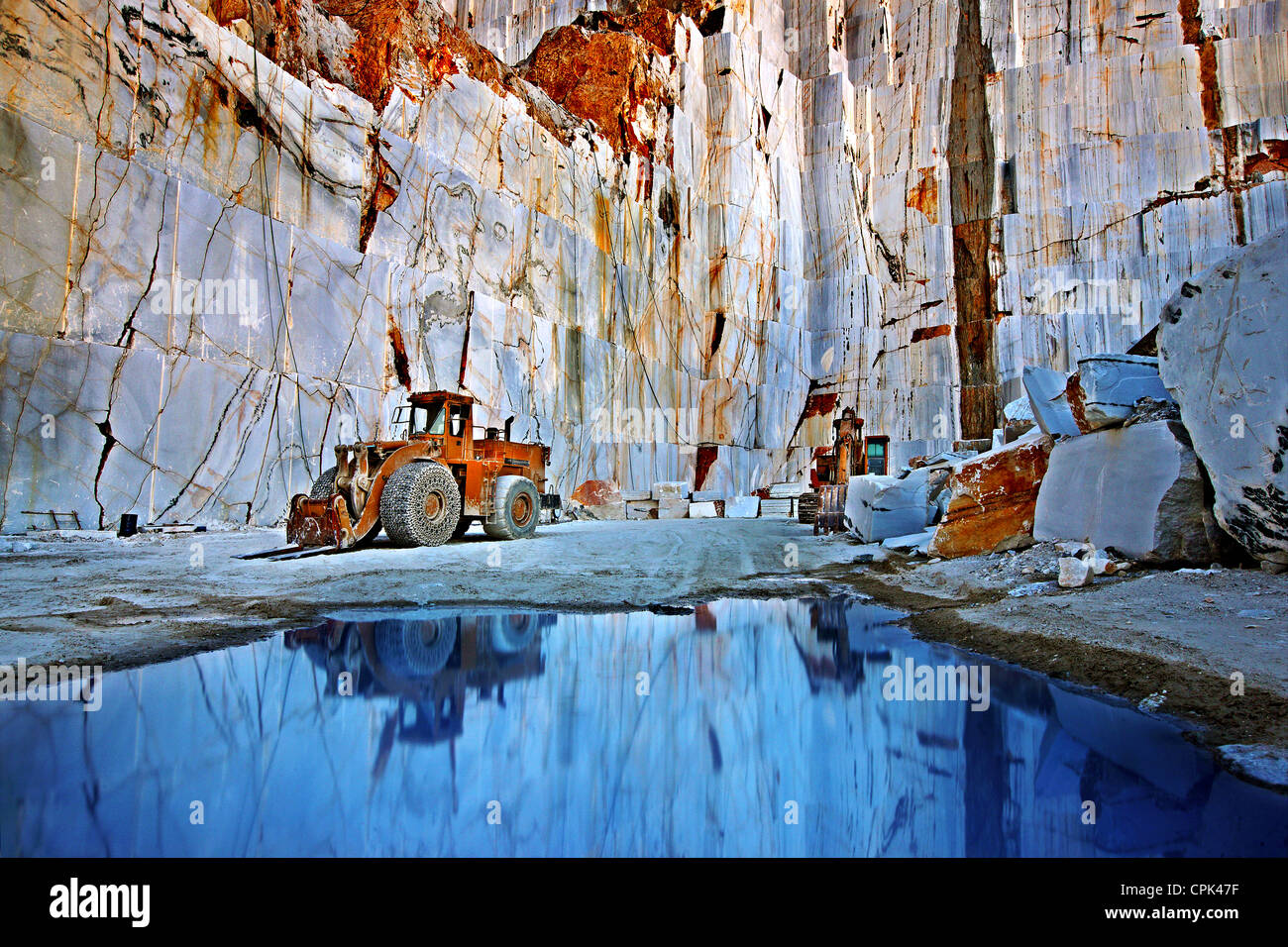 Marble quarry close to Kinidaros village, Naxos island, Cyclades ...
