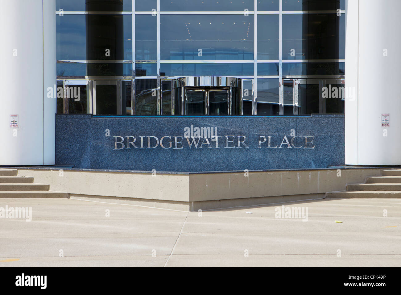Sign in front of Bridgewater Place in Grand Rapids, Michigan Stock ...