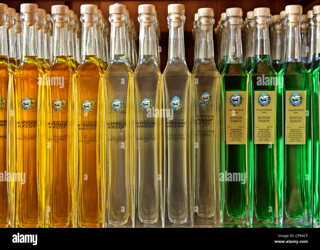 Kitron liquor, the traditional drink of Naxos island, in Vallindras ...