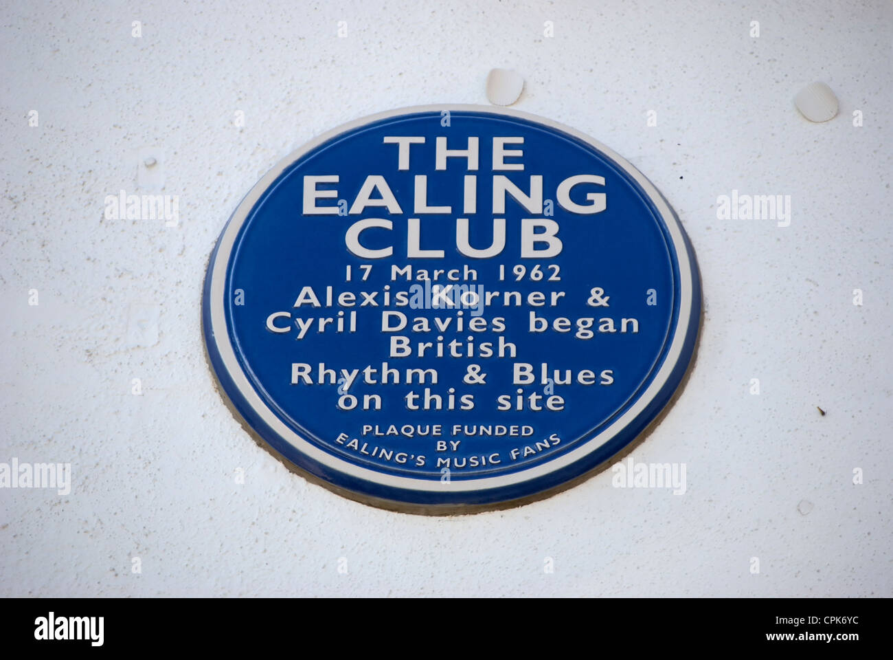 blue plaque marking the site of the ealing club, a seminal 1960s rhythm ...